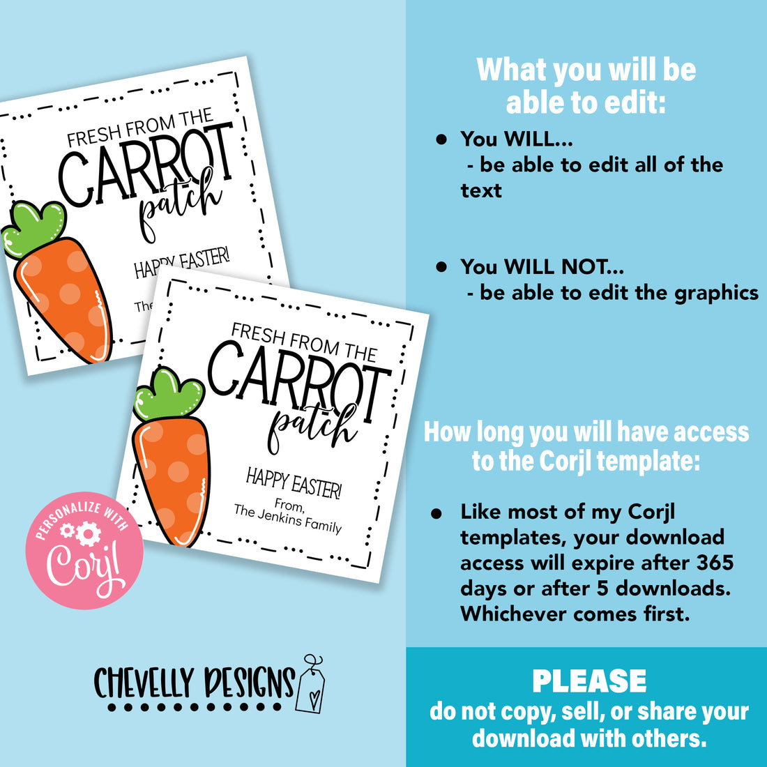 Editable - Fresh From the Carrot Patch - Easter Gift Tags - Printable ...