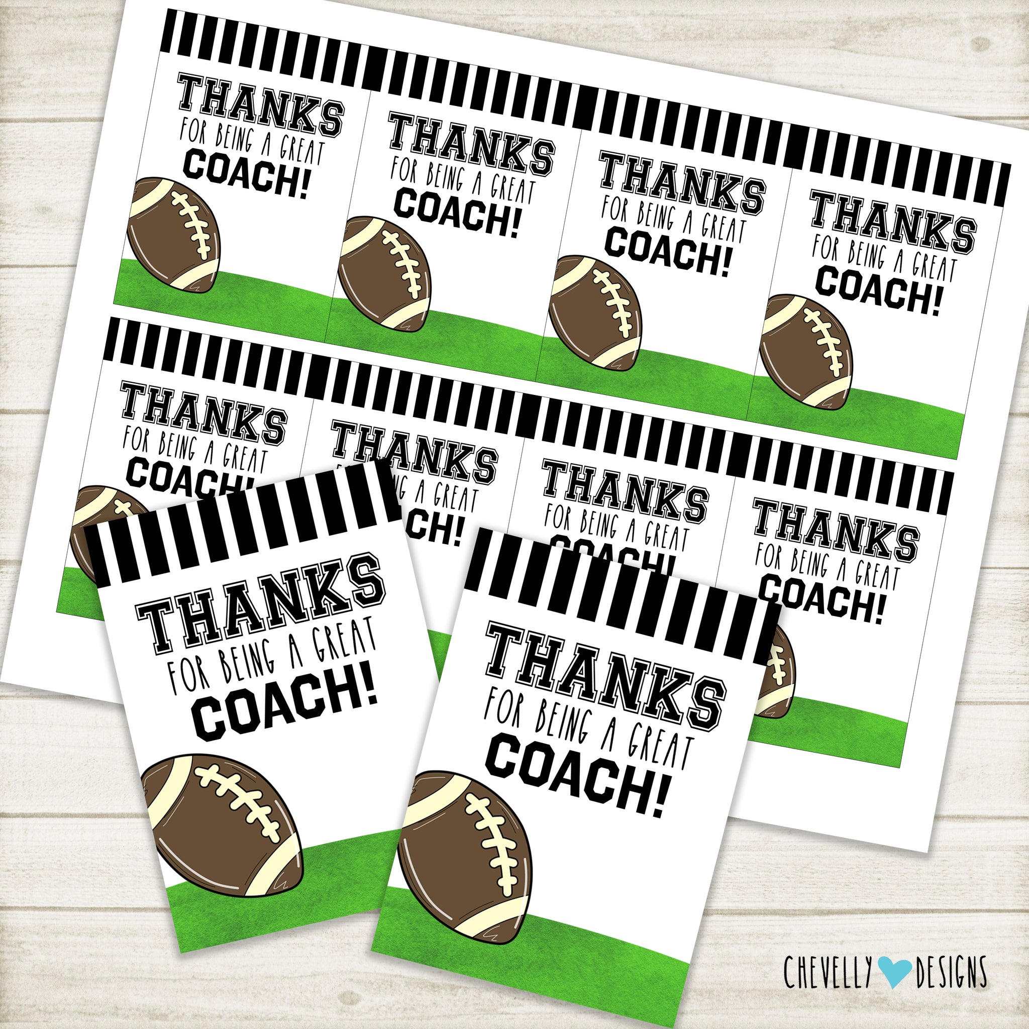Football Coach Thank You Gift Tags >>>Instant Digital Downloa ...