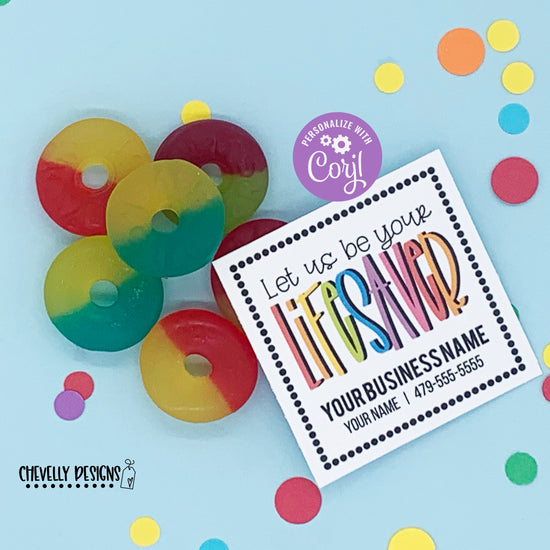 Editable - Let Us Be Your Lifesavers - Referral Gift Tags for Business ...