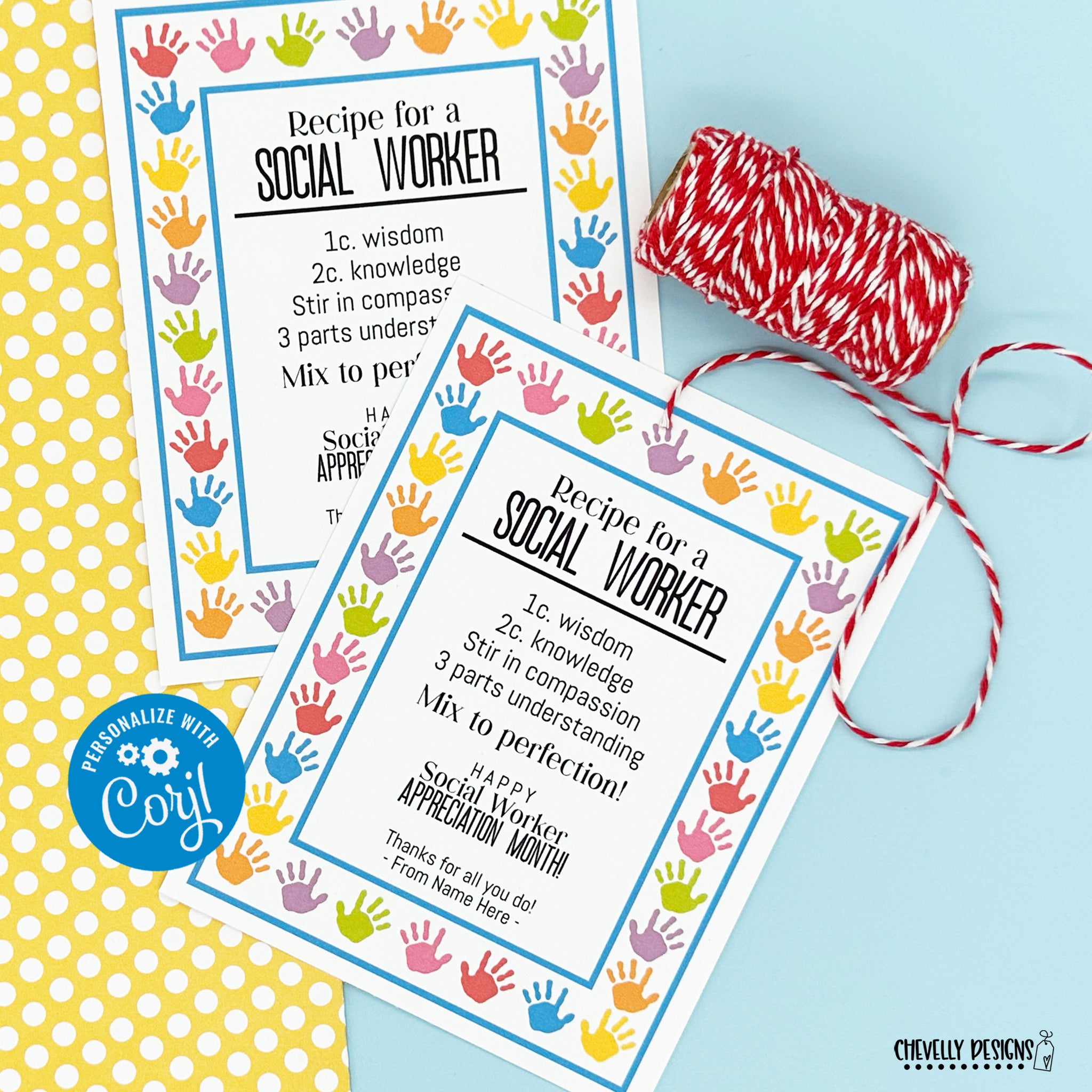 EDITABLE - Recipe for a Social Worker - Appreciation Gift Tags - Print ...