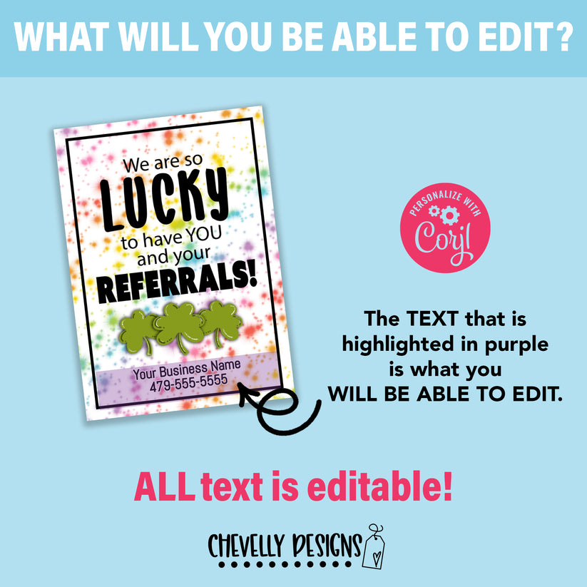 Editable - We are so Lucky to Have You - Referral Gift Tags - Printabl ...