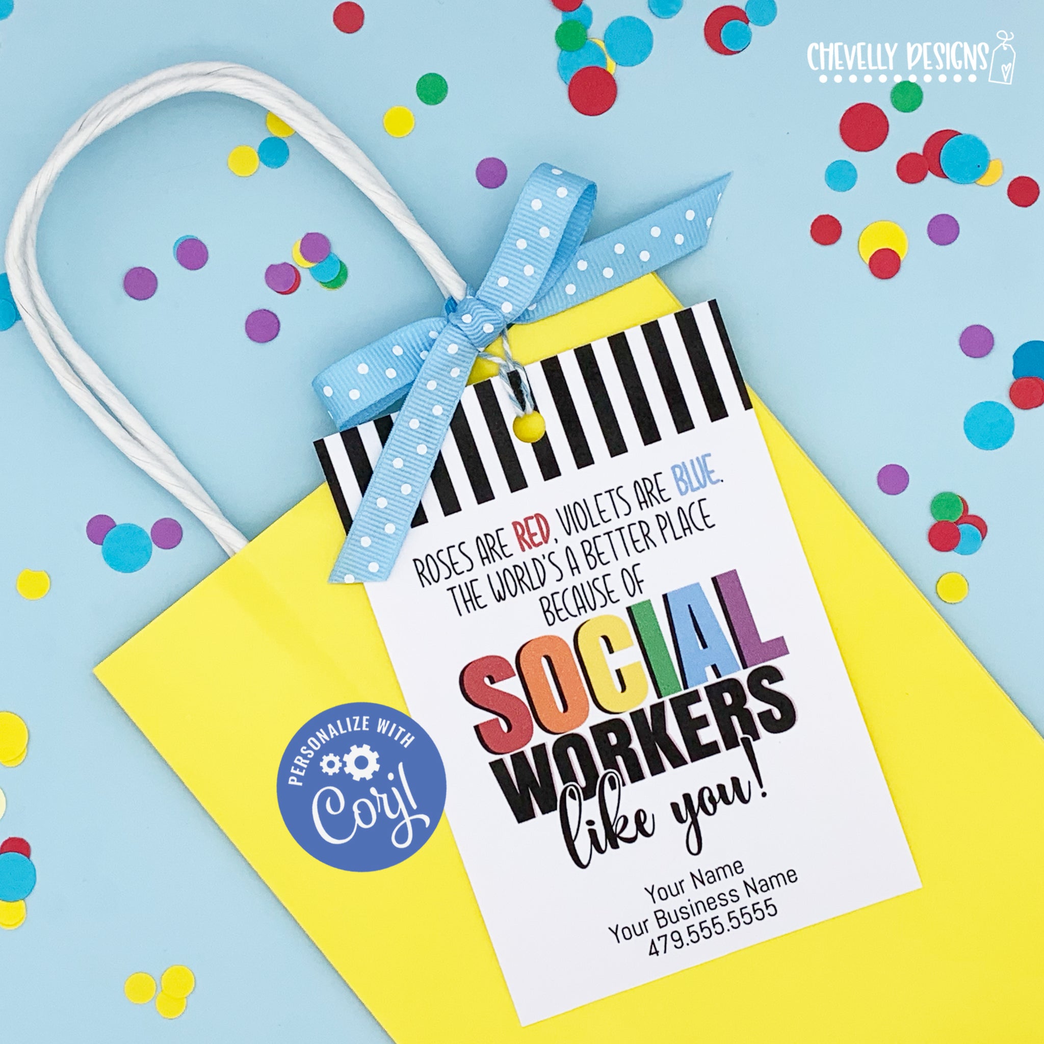 Editable - Social Worker Appreciation Gift Tags - Printable Digital Fi ...