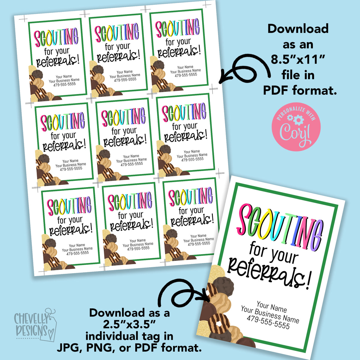 Editable - Scouting For Your Referrals - Girl Scout Cookie Gift Tags ...