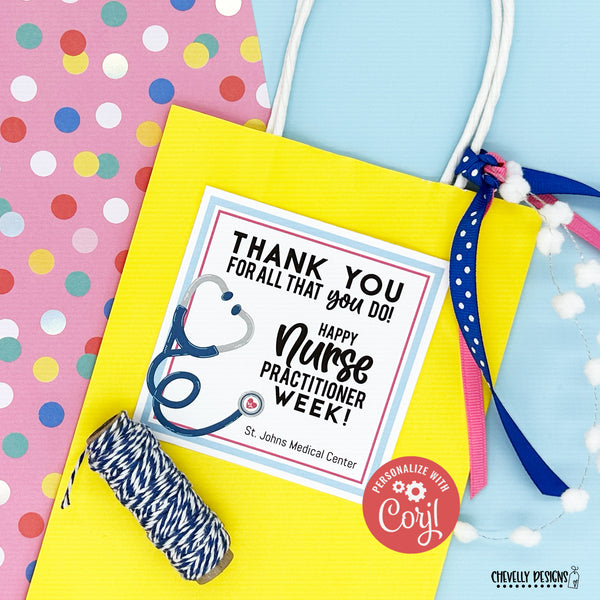 Editable - Nurse Practitioner Week Appreciation Gift Tags - Printable ...