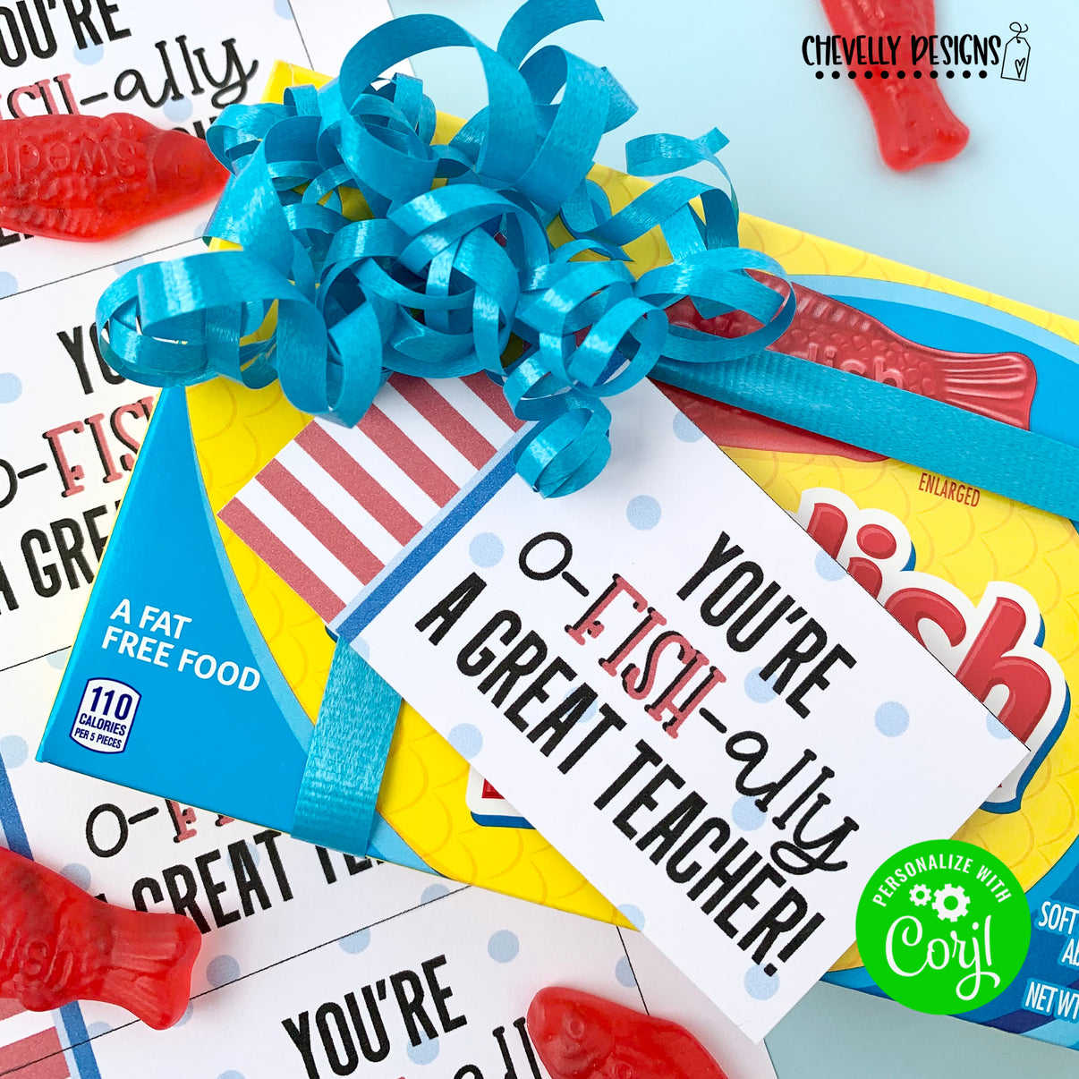 Editable - O-FISH-ALLY Swedish Fish Gift Tags - Printable Digital File ...