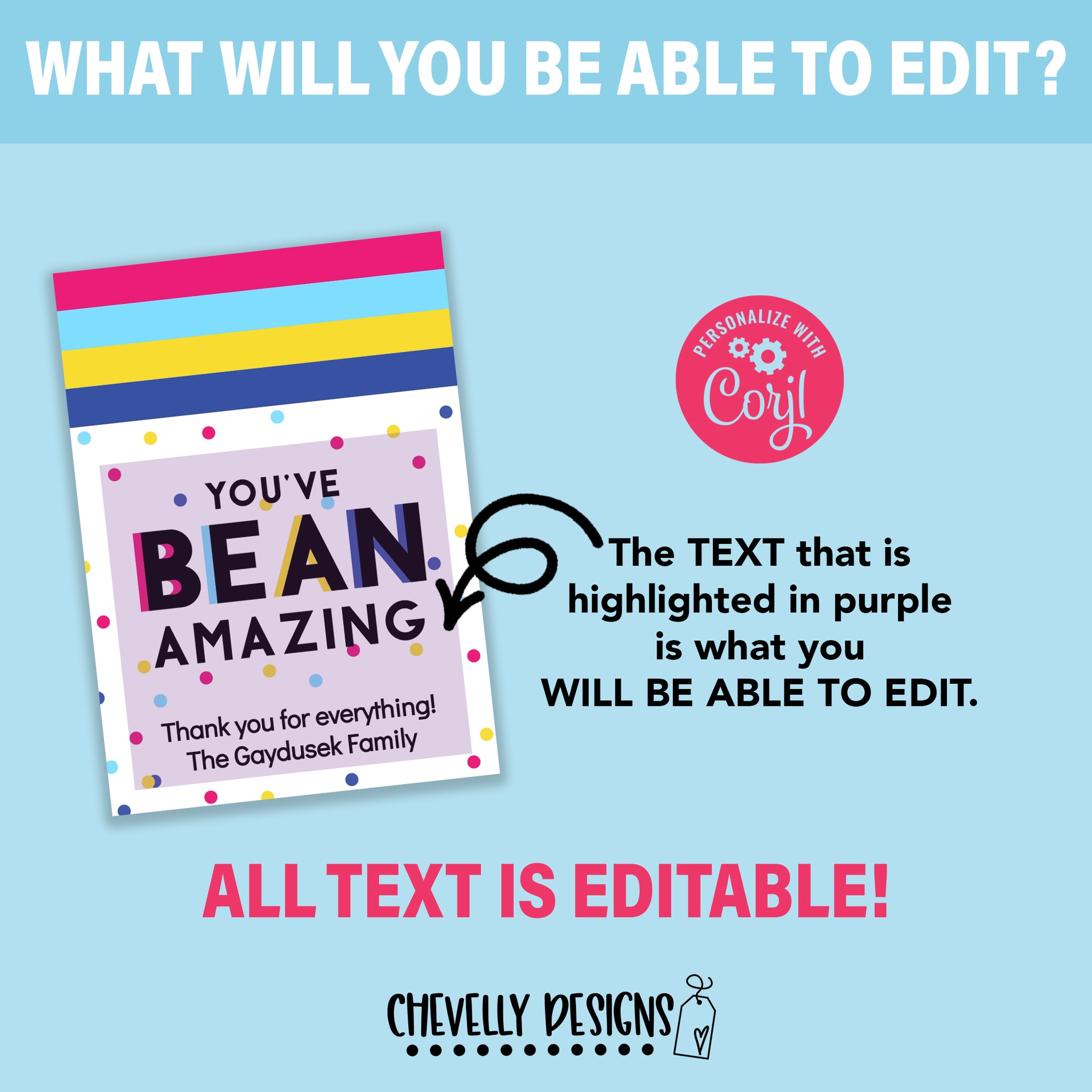 Editable - You've Bean Amazing - Jelly Bean Gift Tags - Printable Digi ...