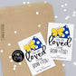 Editable - Gift Tags for Cheerleaders - Yellow Gold and Royal Blue Che ...