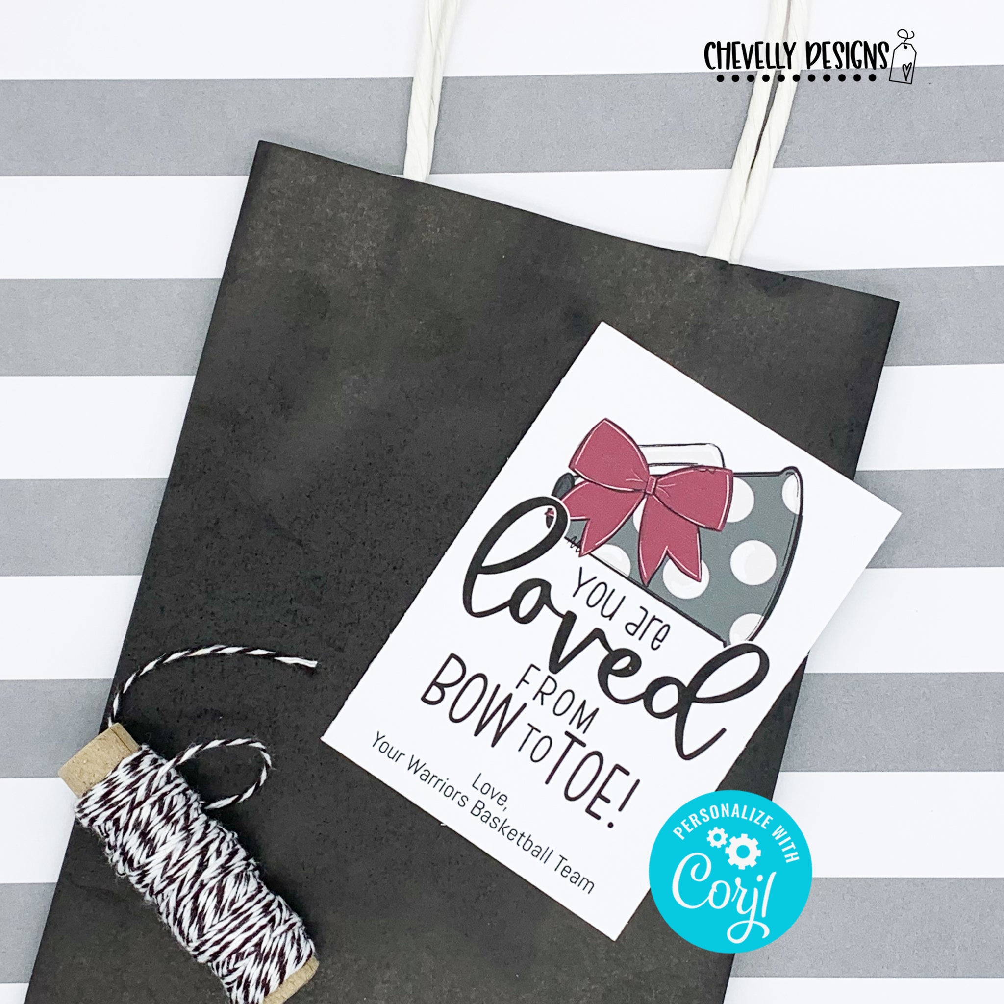 Editable - Gift Tags for Cheerleaders - Maroon and Gray Cheer Bow Mega ...