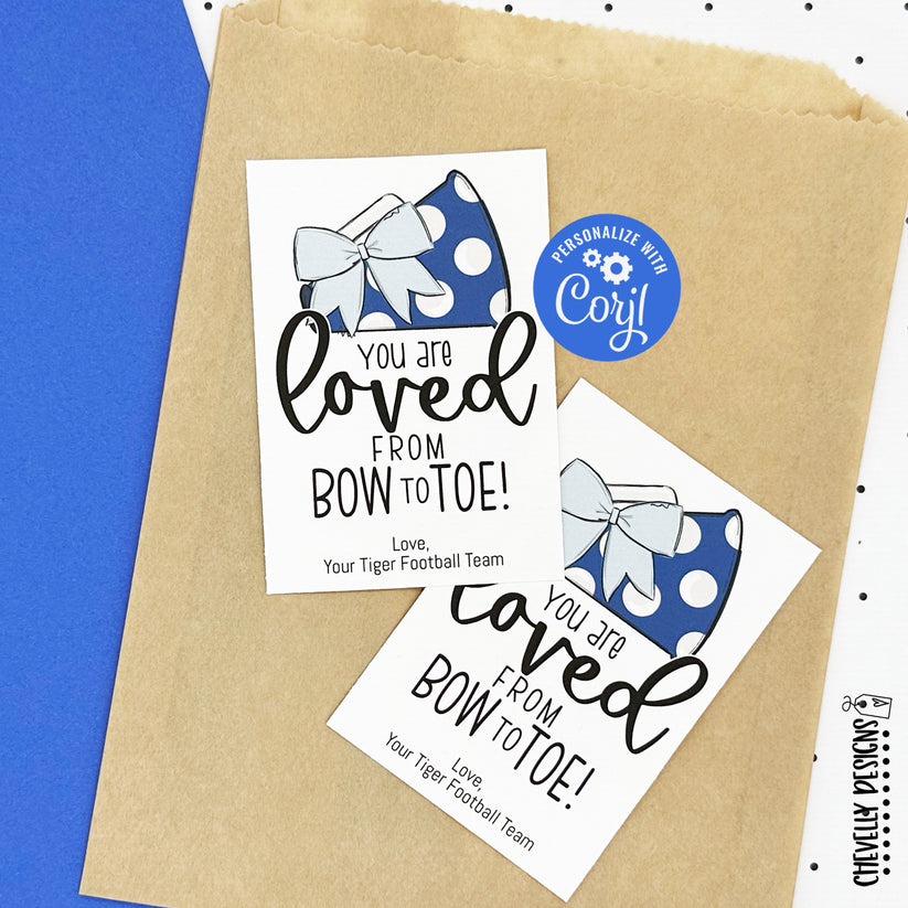 Editable - Gift Tags for Cheerleaders - Silver Gray and Royal Blue Che ...
