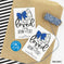 Editable - Gift Tags for Cheerleaders - Royal Blue Cheer Bow Silver Gr ...