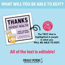 EDITABLE - Pharmacy Medicine Bottle Appreciation Gift Tags - Printable ...