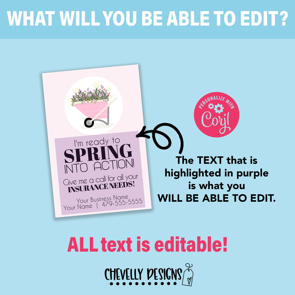 Editable - I'm Ready to Spring Into Action - Referral Gift Tags - Prin ...