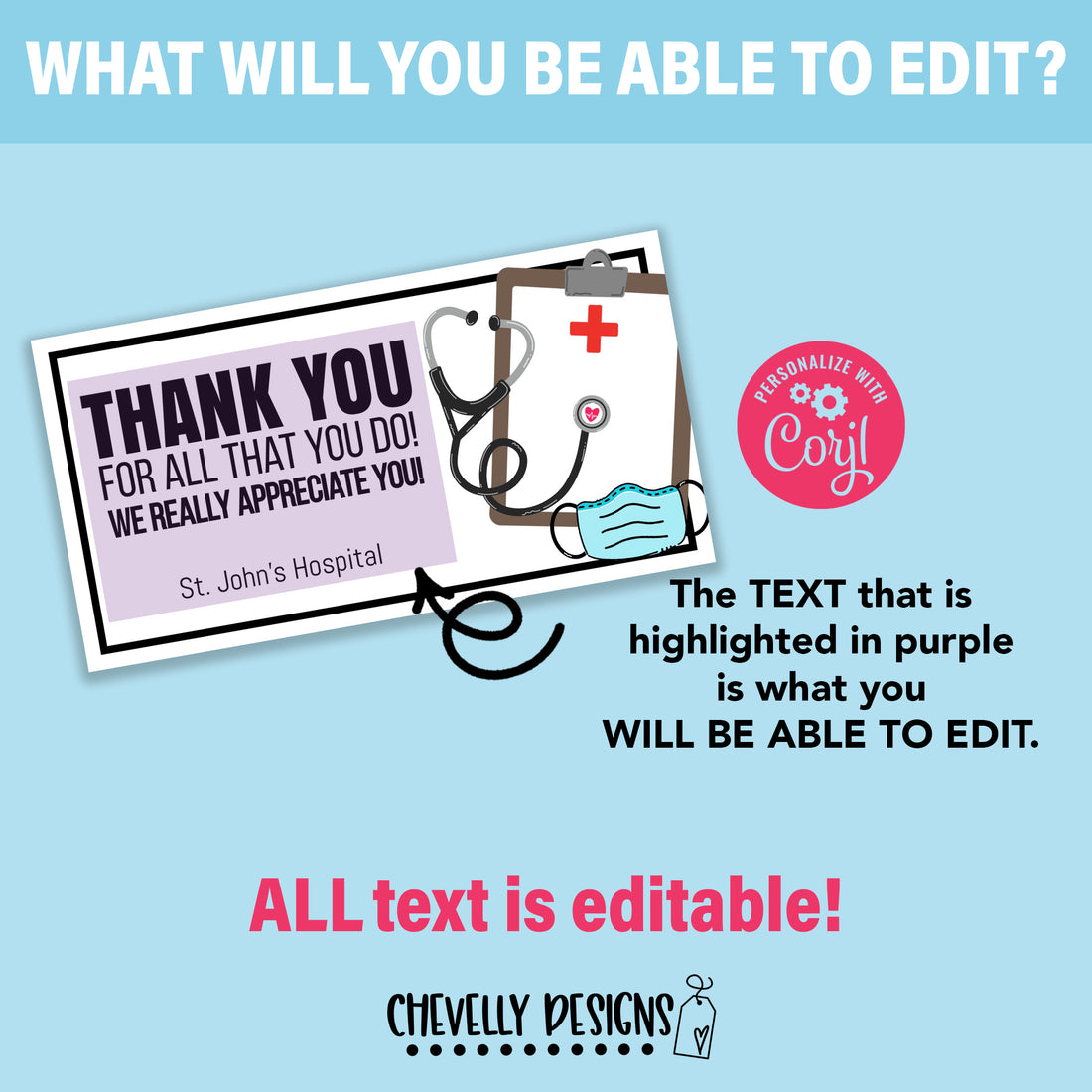 Editable - Doctor - Nurse - Medical Professional Appreciation Gift Tag ...