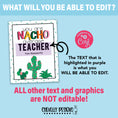Editable - Nacho Average Teacher - Appreciation Gift Tags - Printable ...