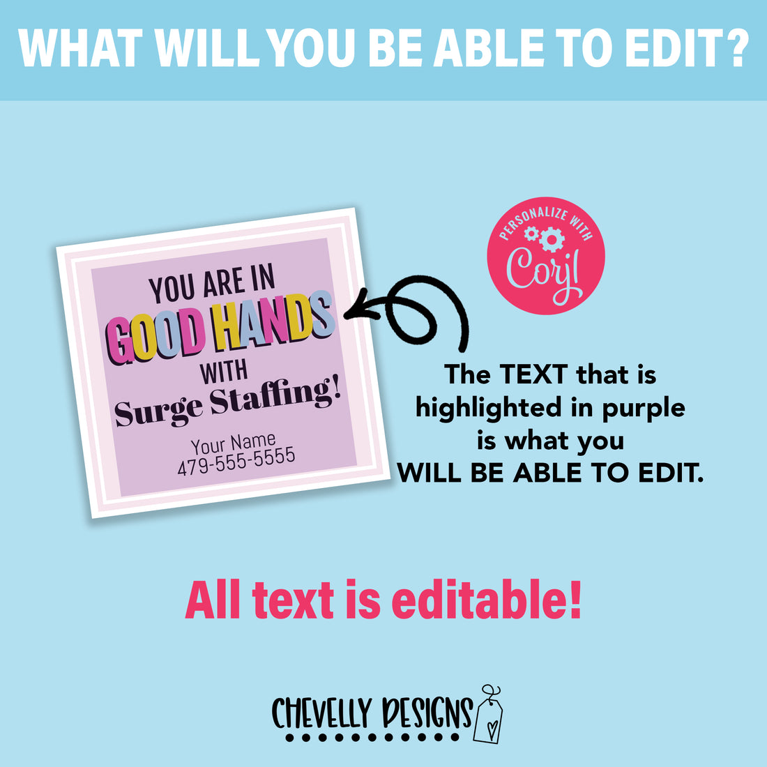 Editable - Your In Good Hands - Referral Gift Tags for Business Market ...