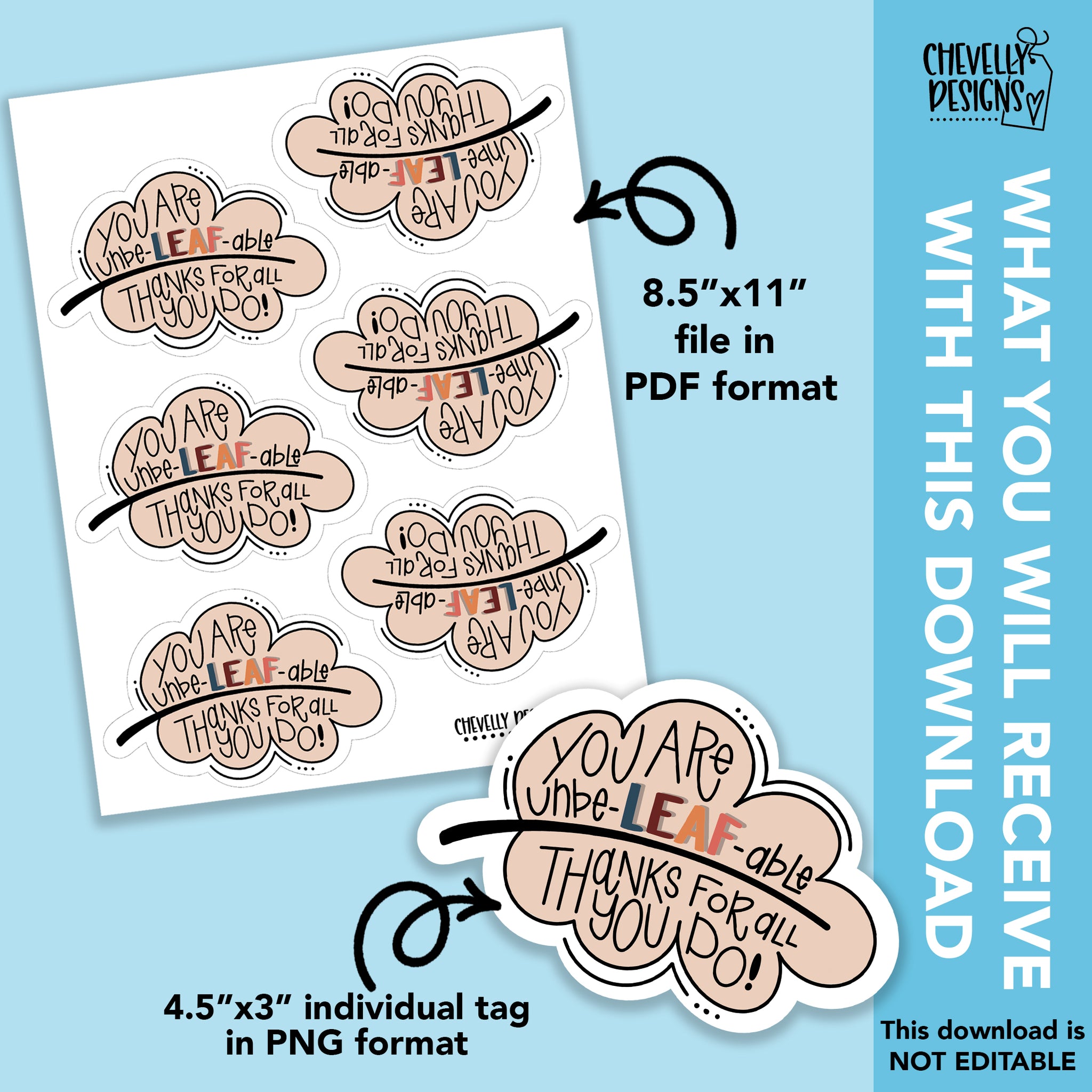 Instant Download - You Are Unbe-LEAF-able - Thank You Appreciation Gif ...