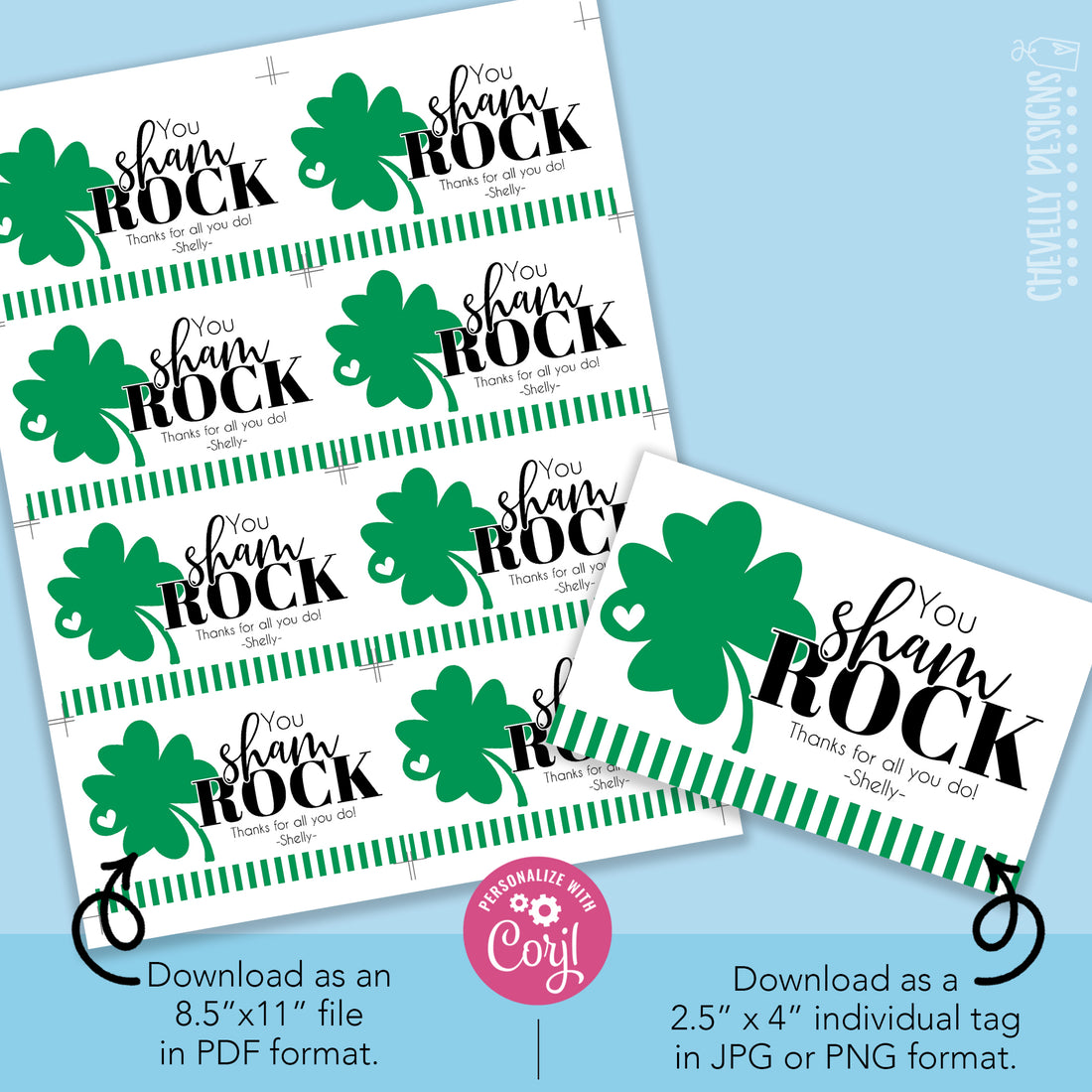 EDITABLE - You ShamROCK - Printable St Patrick's Day Appreciation Gift ...