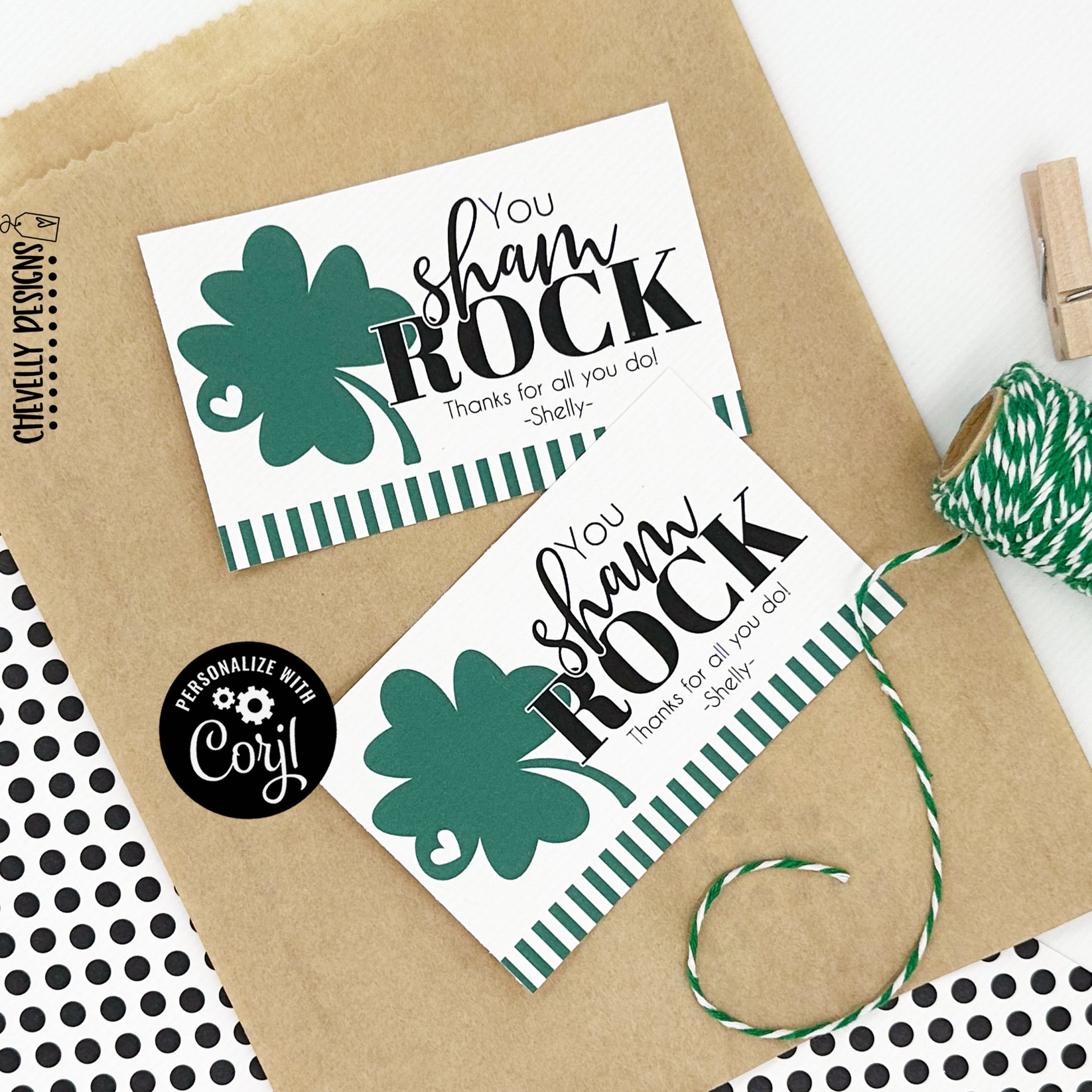 EDITABLE - You ShamROCK - Printable St Patrick's Day Appreciation Gift ...