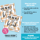 Editable - Orange You Glad It's Time For A Break - Printable Gift Tags ...