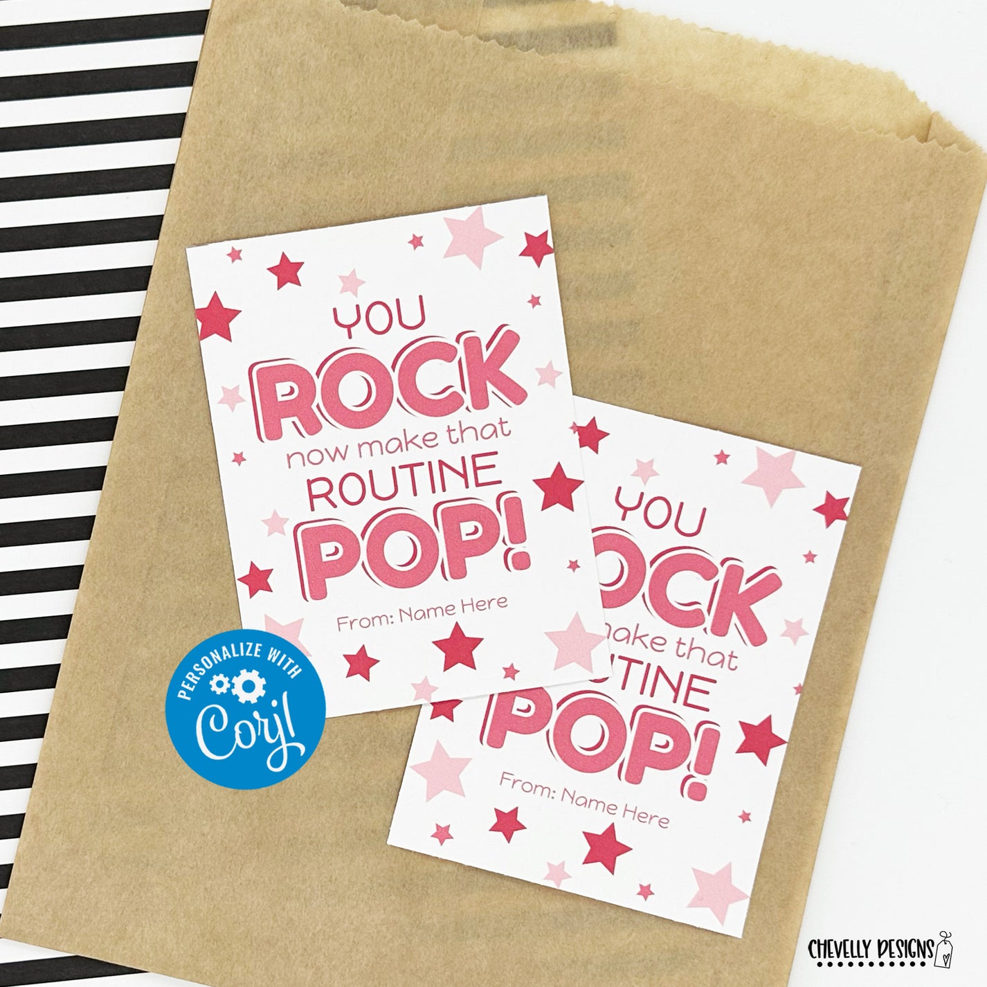 EDITABLE - You Rock Now Make That Routine Pop - Gift Tags for Cheerlea ...