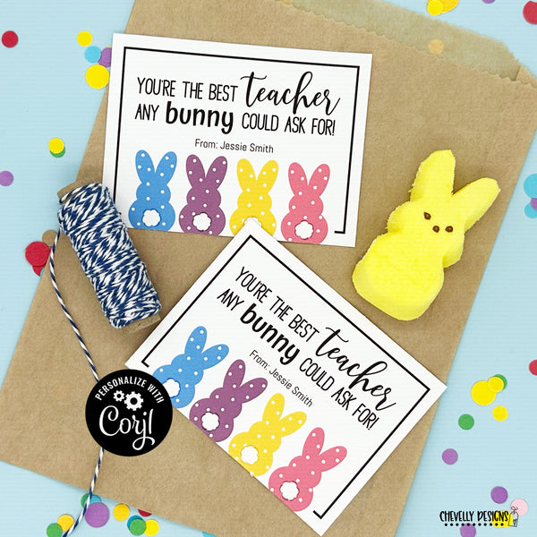 Editable - You're the Best Teacher any Bunny Could Ask For - Easter Gi ...