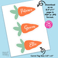 EDITABLE - Carrot Gift Tag with Editable Name - Easter Gift Tags - Pri ...