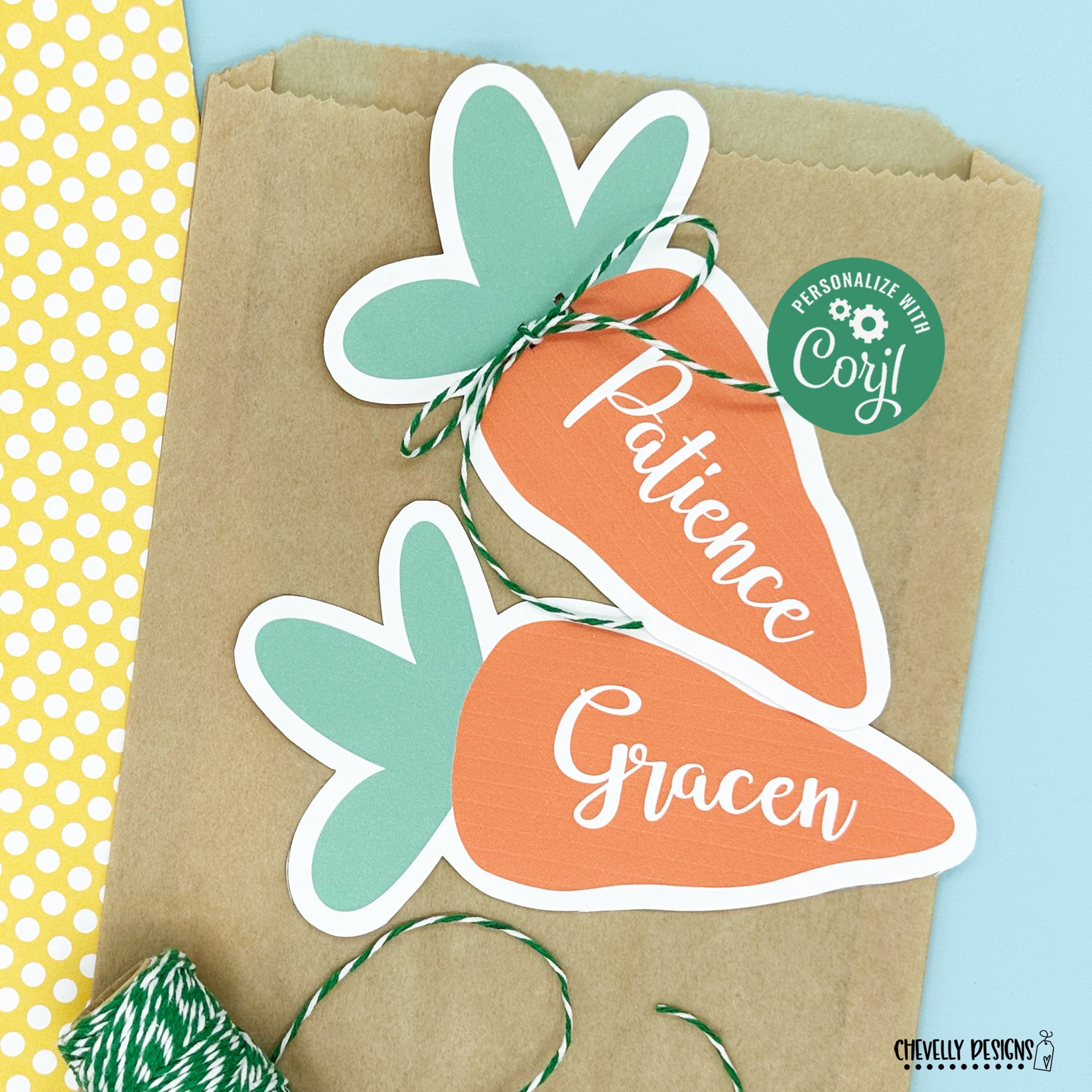 EDITABLE - Carrot Gift Tag with Editable Name - Easter Gift Tags - Pri ...