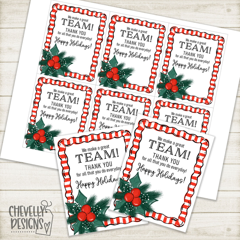Printable Christmas Gift Tags - We make a Great Team >>>Insta ...