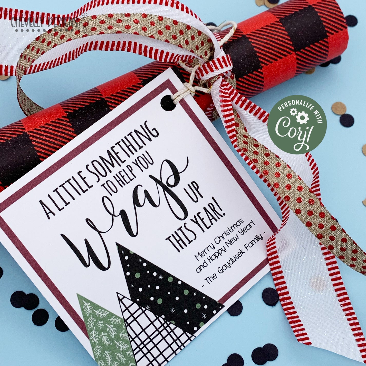 Editable - Wrap Up This Year - Christmas Gift Tags for wrapping paper ...