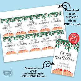 EDITABLE - For Your Mistletoes - Printable Christmas Gift Tag - Digita ...