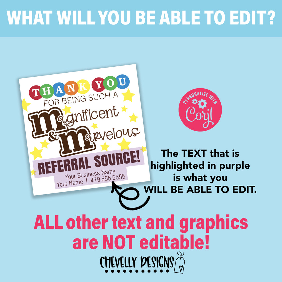 Editable - Magnificent and Marvelous Referral Gift Tags - Business Mar ...