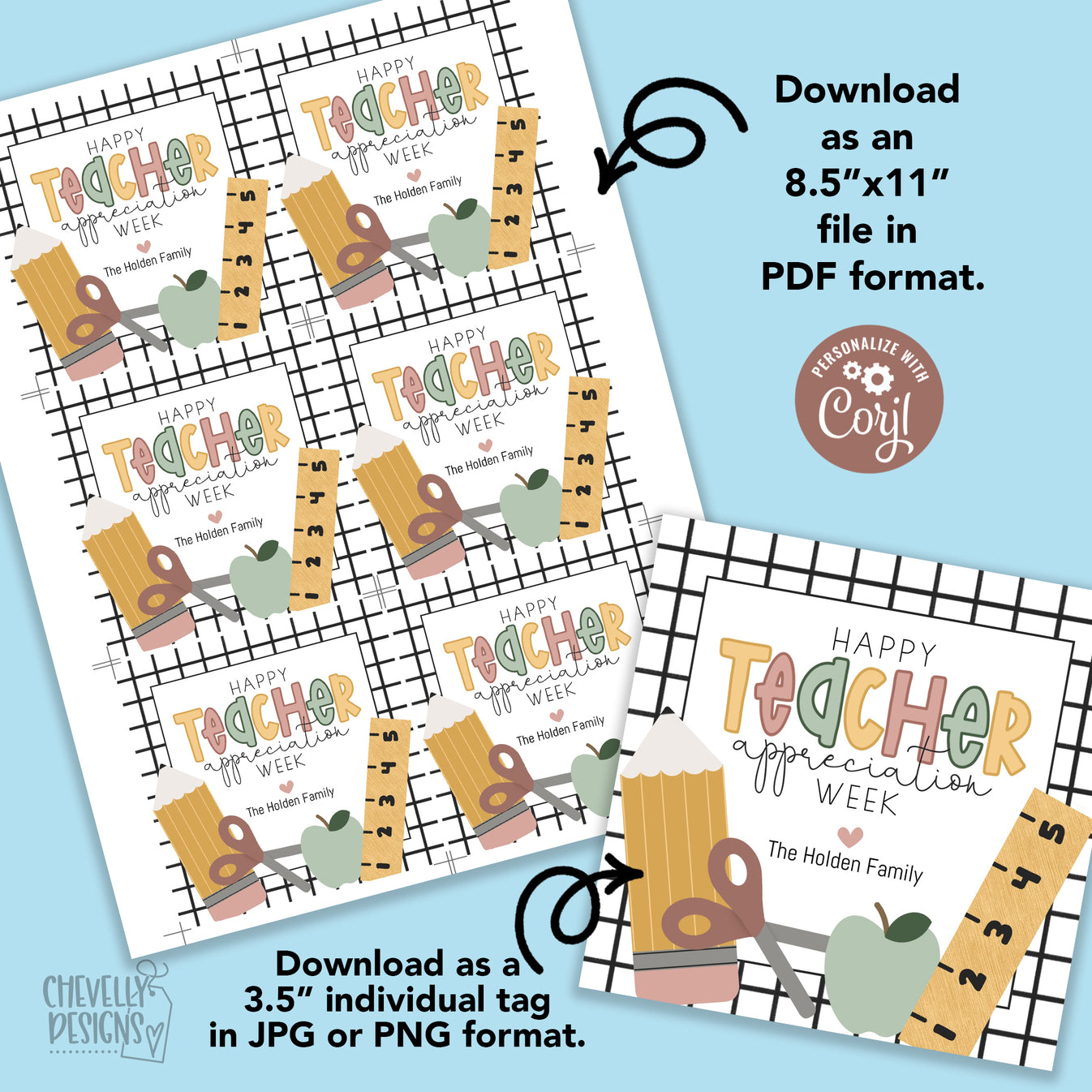 EDITABLE - Happy Teacher Appreciation Week Gift Tags - Printable Digit ...