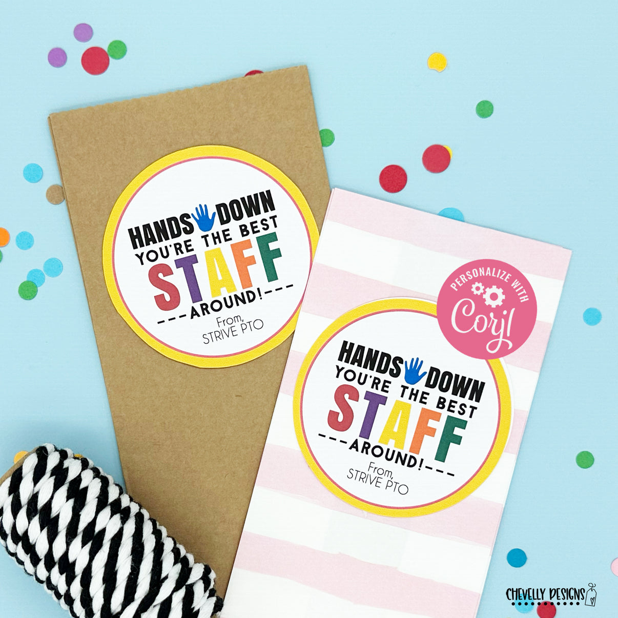 EDITABLE - Hands Down You're the Best Staff - Appreciation Gift Tags ...