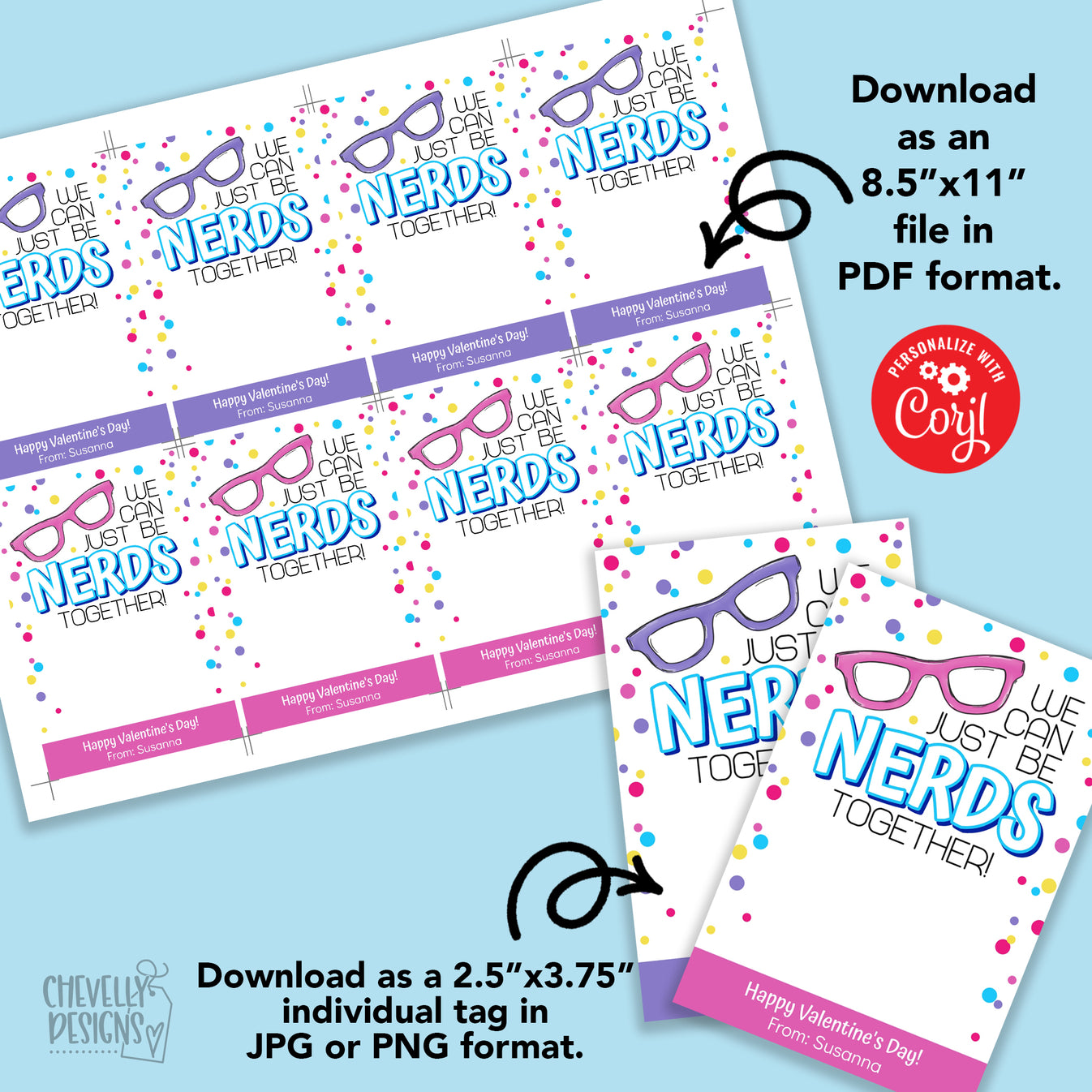 EDITABLE - We Can Just Be Nerds Together - Class Valentine Cards - Pri ...