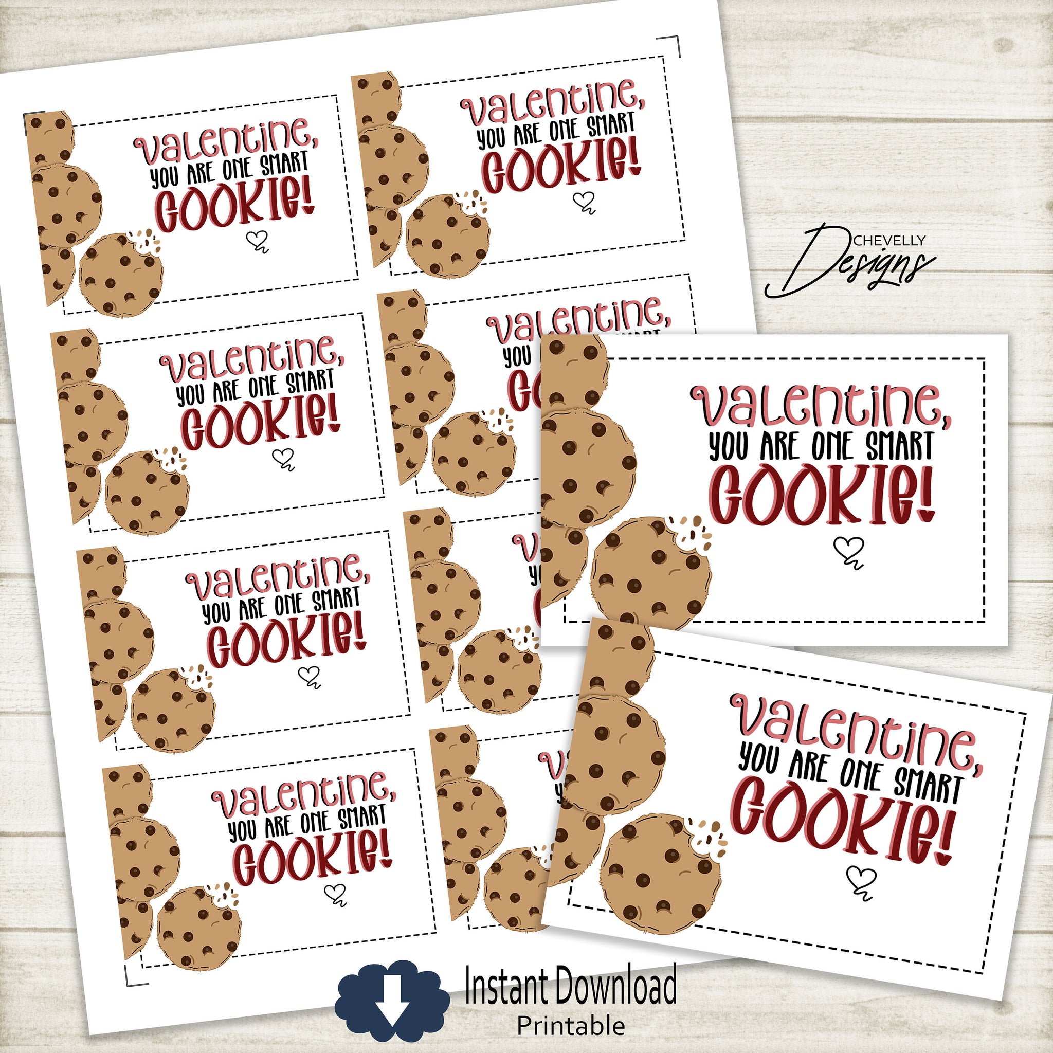 Printable Smart Cookie Valentines >>>Instant Digital Download ...